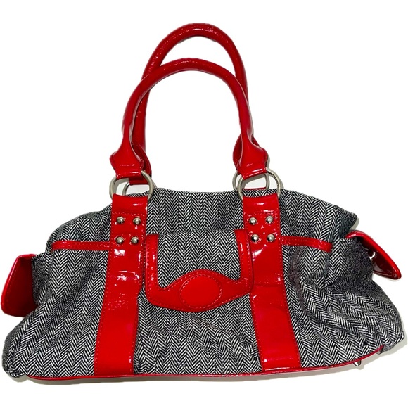 Ashro | Bags | Ashro Canvas Shoulder Bag Red Black Vintage | Poshmark